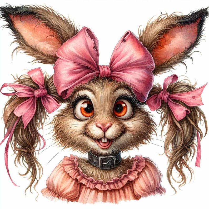 Cute Bunny, Digital Print, Wall Art, Watercolor Clip Art, High Quality ...