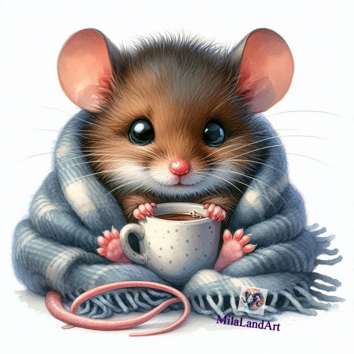 Set of Clipart "cute Mouse",digital Print, Wall Art, Watercolor Clip ...