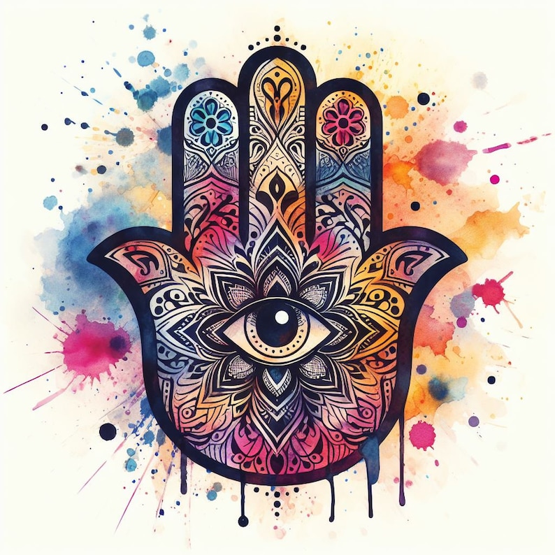 Watercolor Hamsa Hand Print, Boho Wall Art (digital Download) - Etsy