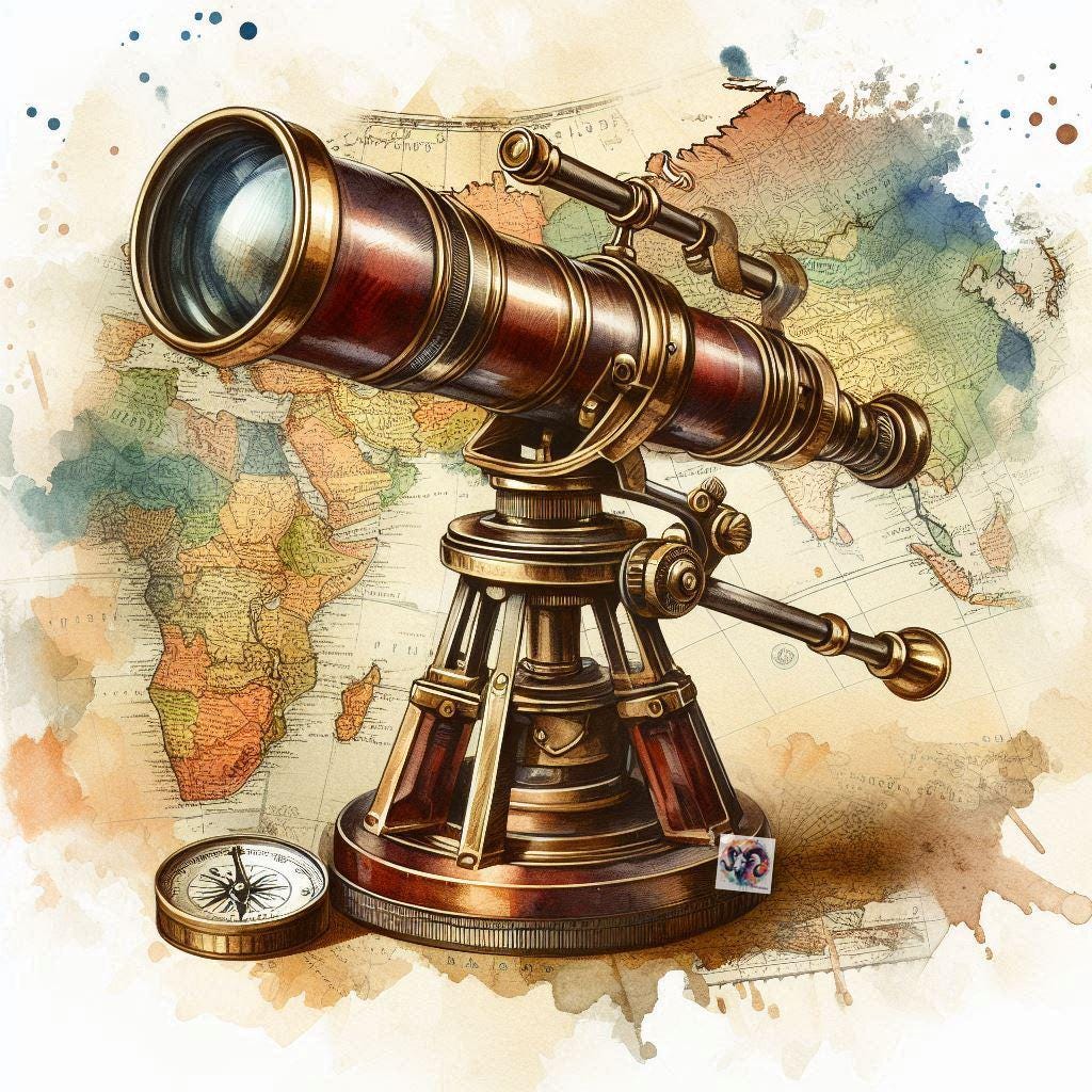Watercolor Vintage Telescope Clipart, Celestial Art (digital Print) - Etsy