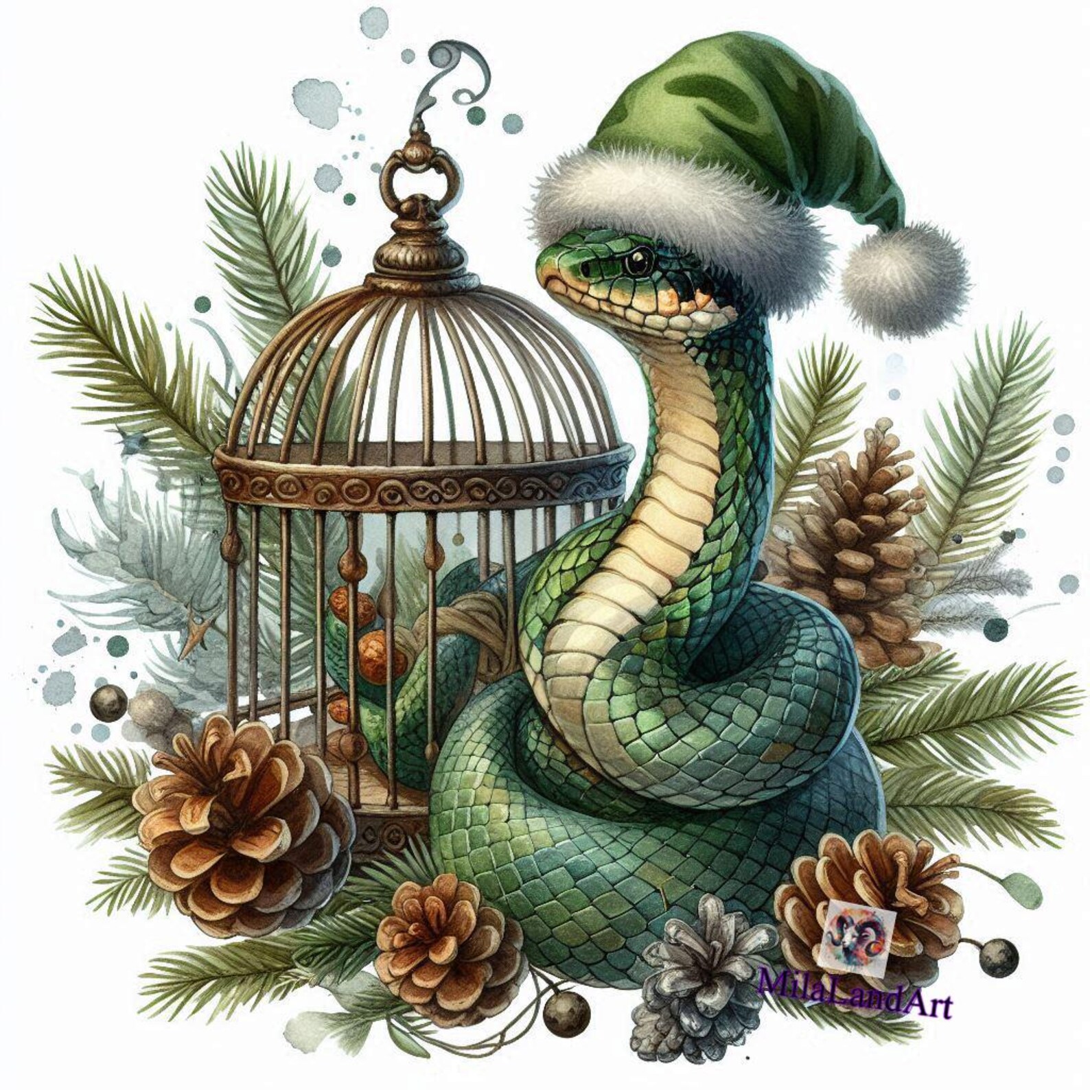 10 Watercolor Cliparts Snake, New Year Snake, Symbol of 2025 Snake ...