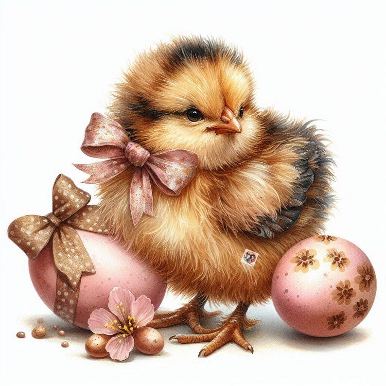 Easter Chick, Digital Print,watercolor Clip Art, High Quality JPG ...