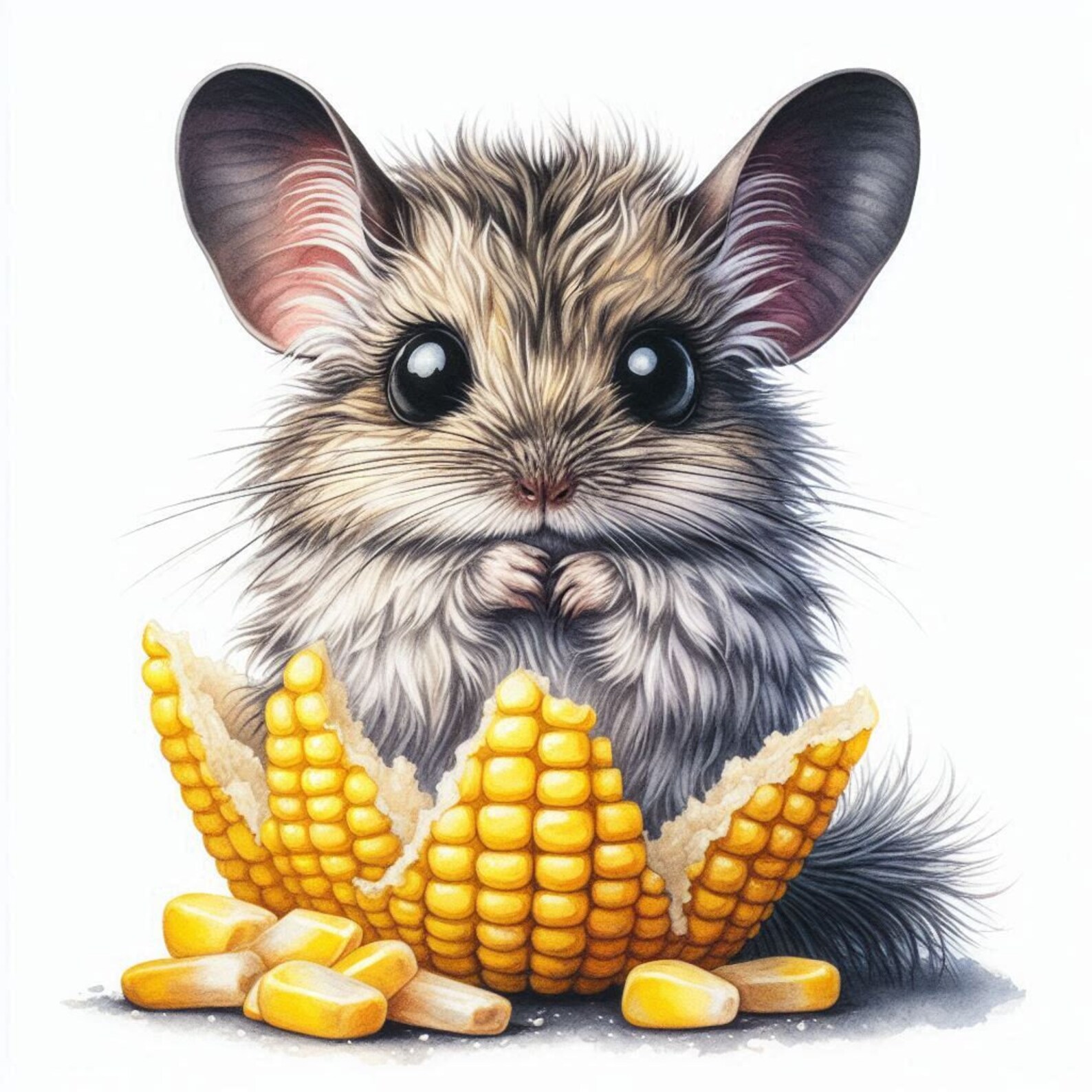 10 Watercolor Cliparts of a Jerboa in Its Peel, Digital Print, Wall Art ...