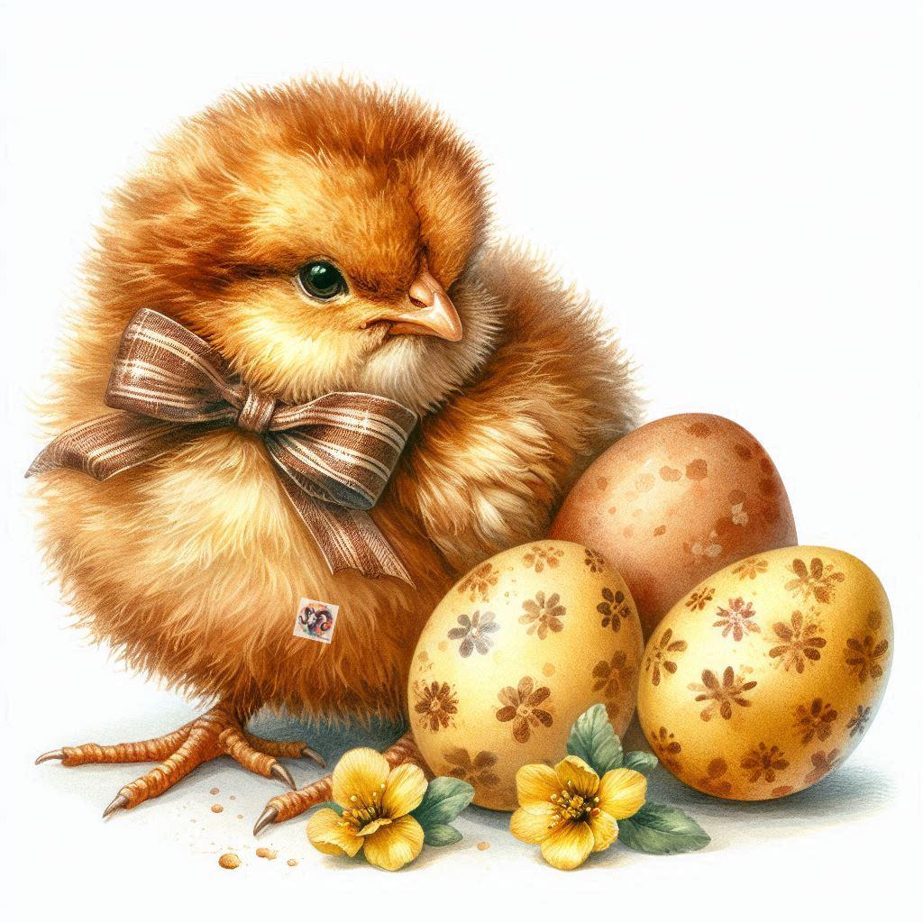 Easter Chick, Digital Print,watercolor Clip Art, High Quality JPG ...