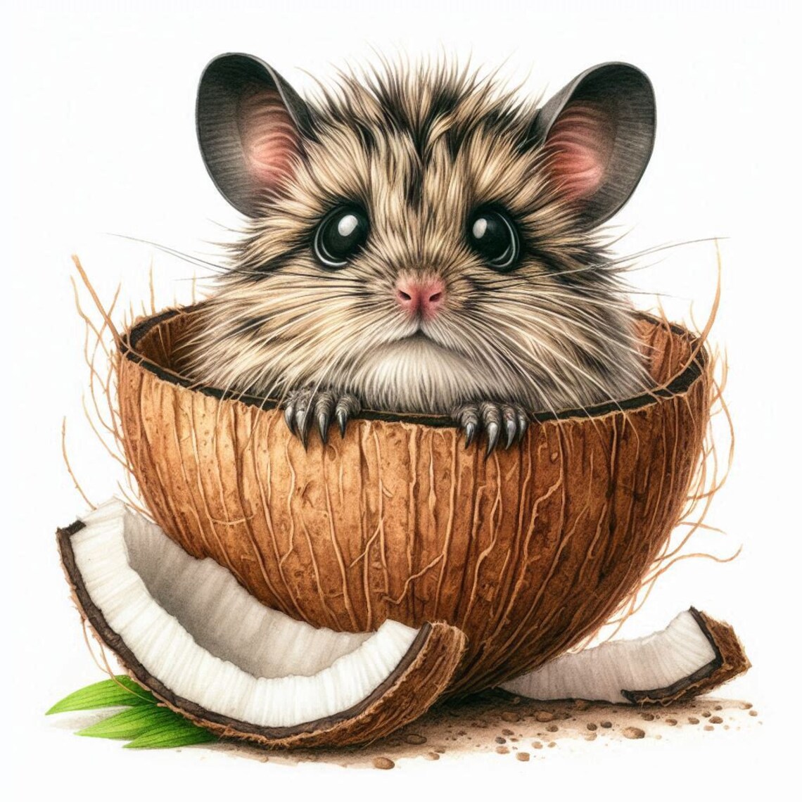 10 Watercolor Cliparts of a Jerboa in Its Peel, Digital Print, Wall Art ...