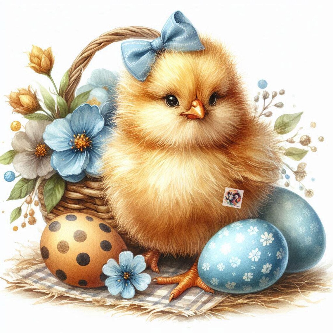 Easter Chick, Digital Print,watercolor Clip Art, High Quality JPG ...