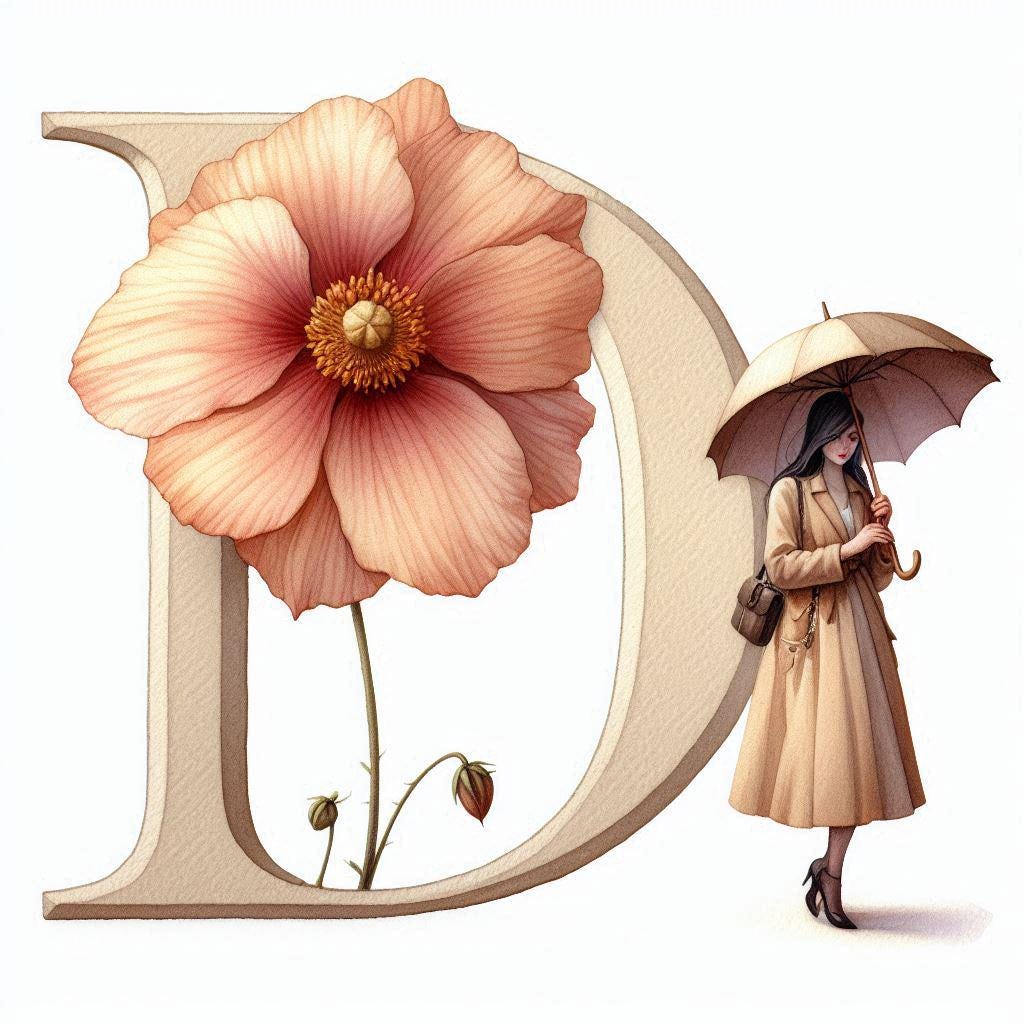 Watercolor English Alphabet in Pastel Colors With a Girl With an ...