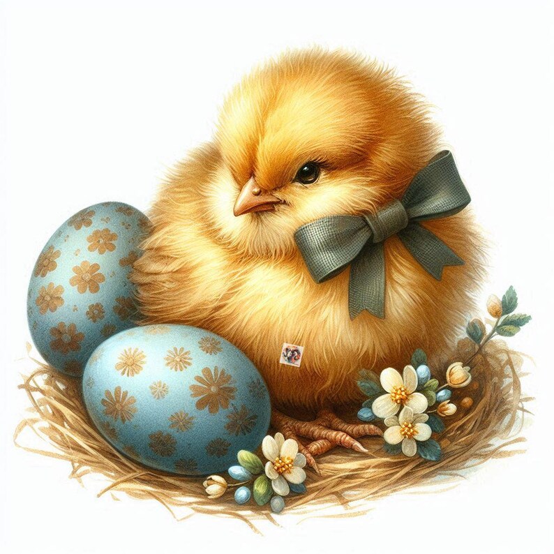Easter Chick, Digital Print,watercolor Clip Art, High Quality JPG ...