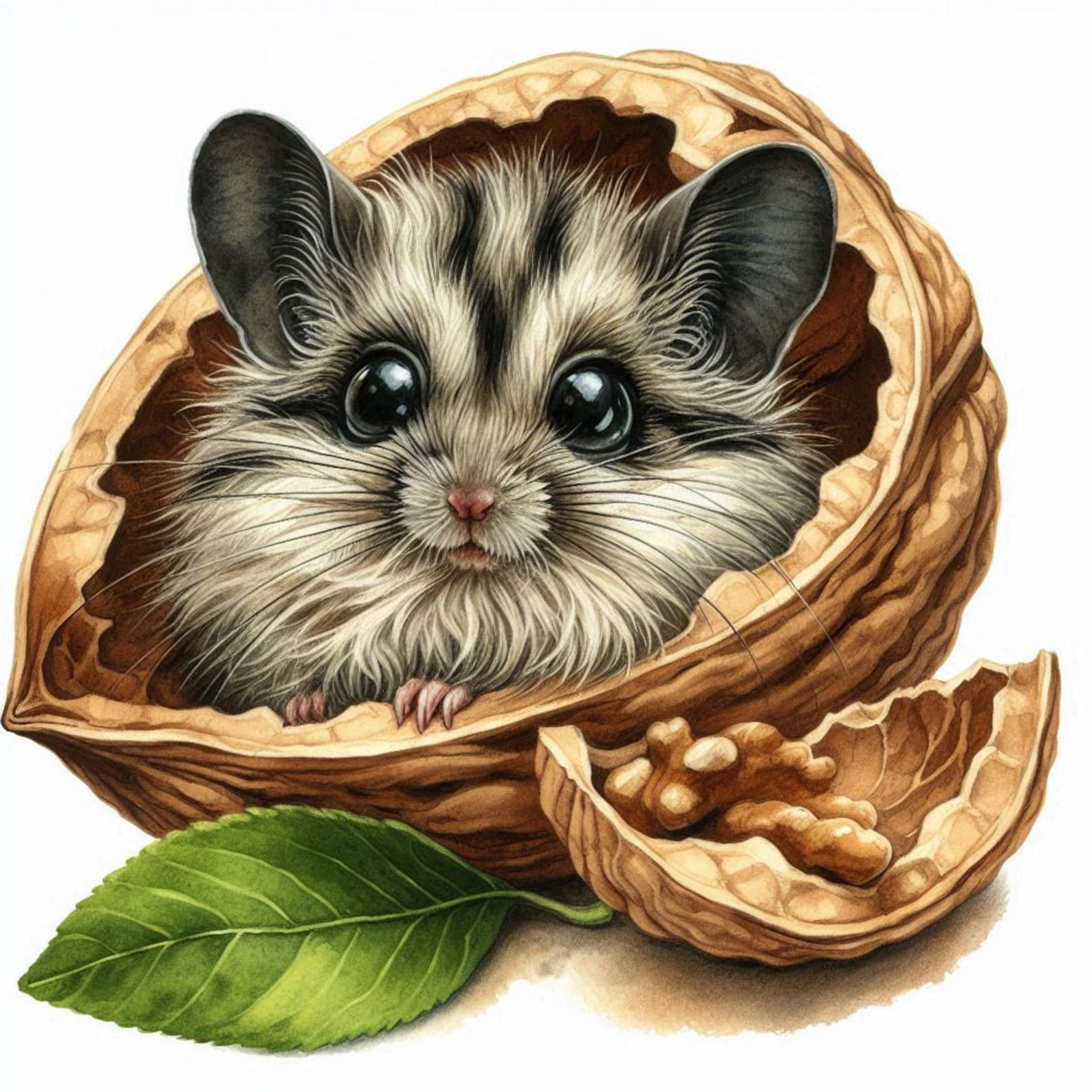 10 Watercolor Cliparts of a Jerboa in Its Peel, Digital Print, Wall Art ...