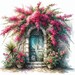 Watercolor Flower Door Clip Art: Vintage Floral JPG (digital Download ...