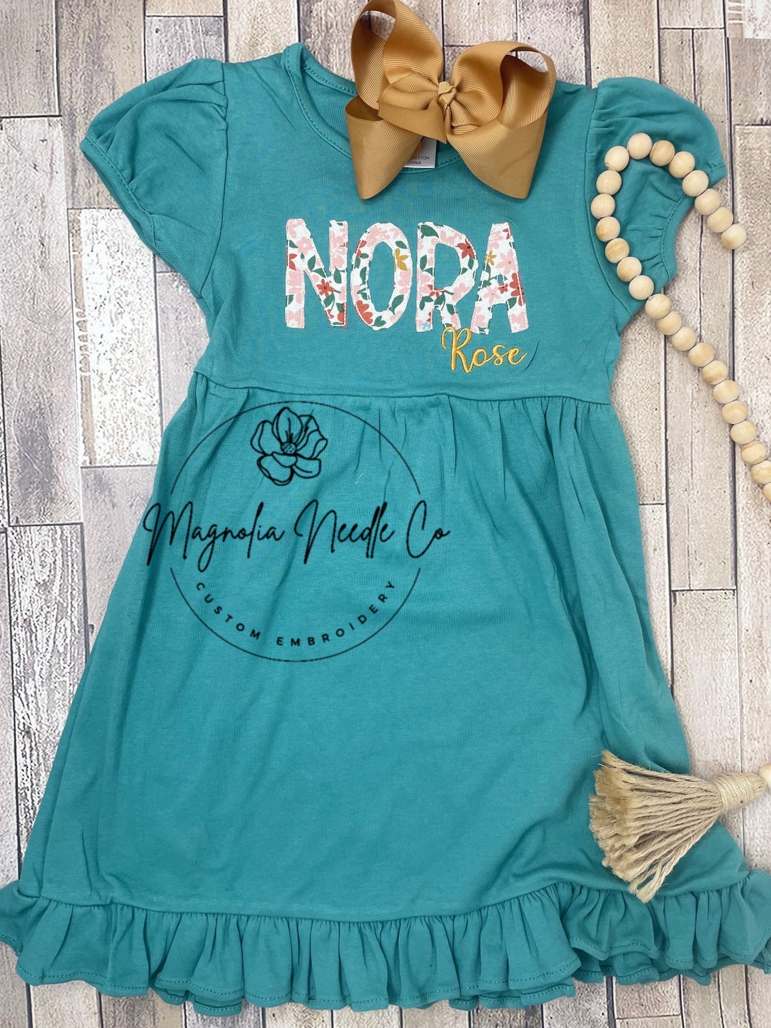 Girls Monogram Dress, Girls Custom Dress, Monogrammed Dress ...