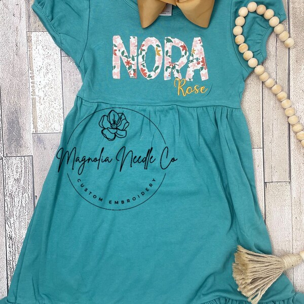 Girls Monogram Dress - Etsy