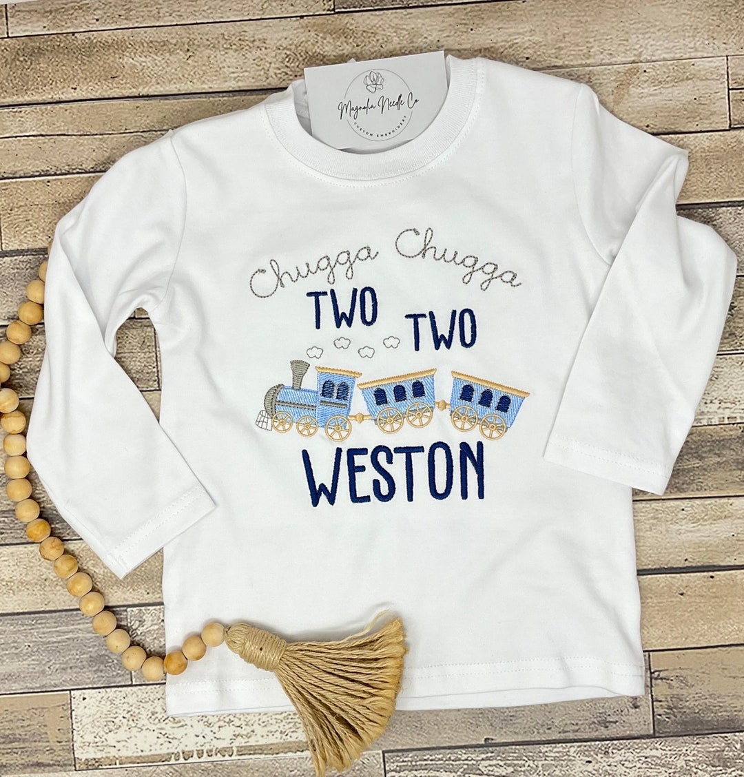 Embroidered Train Birthday Shirt, Boys Train Shirt, Custom Train ...
