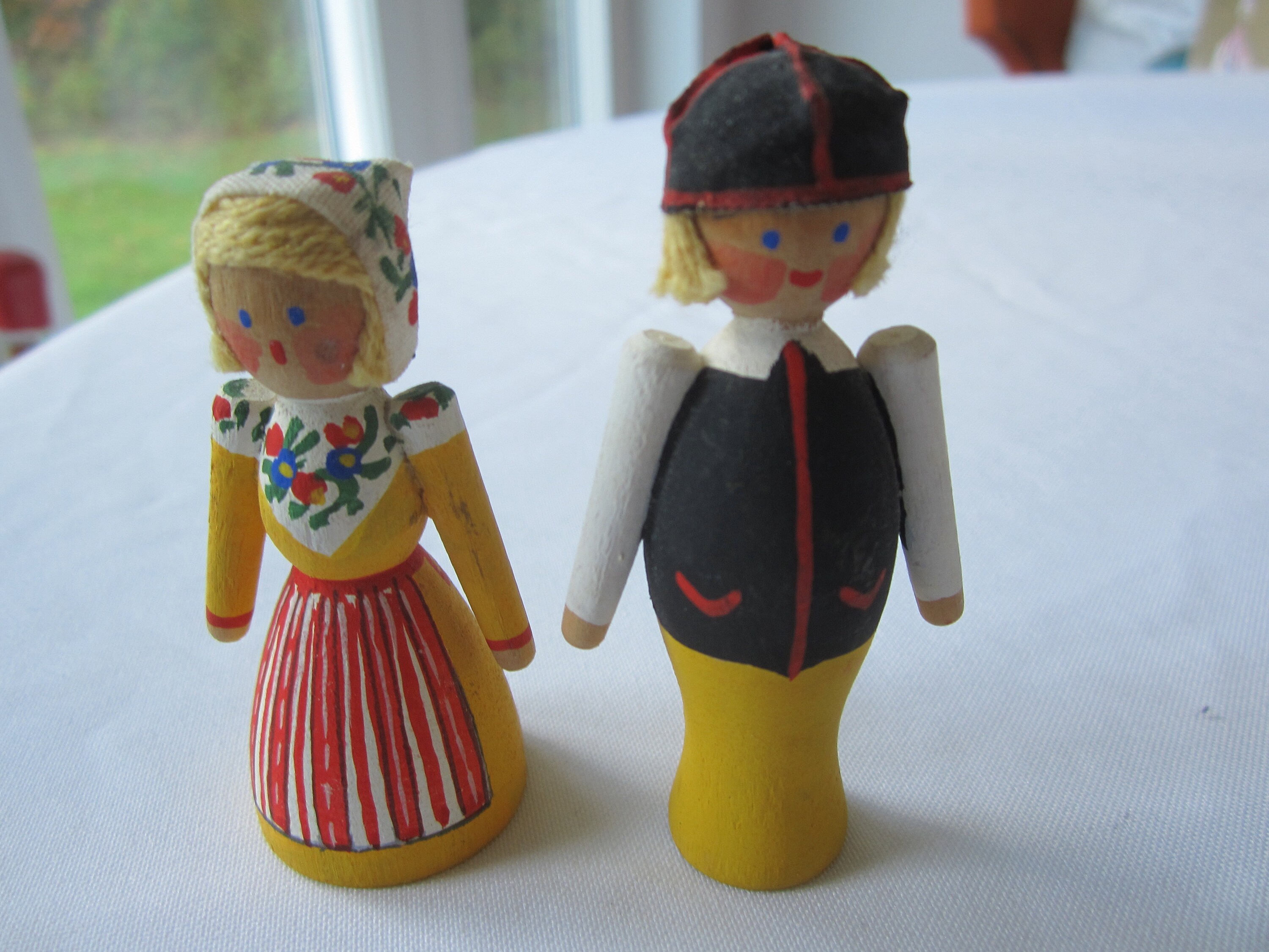Vintage Swedish Folk Costumed Couple, Leksand Vintage Wooden Doll Pair ...