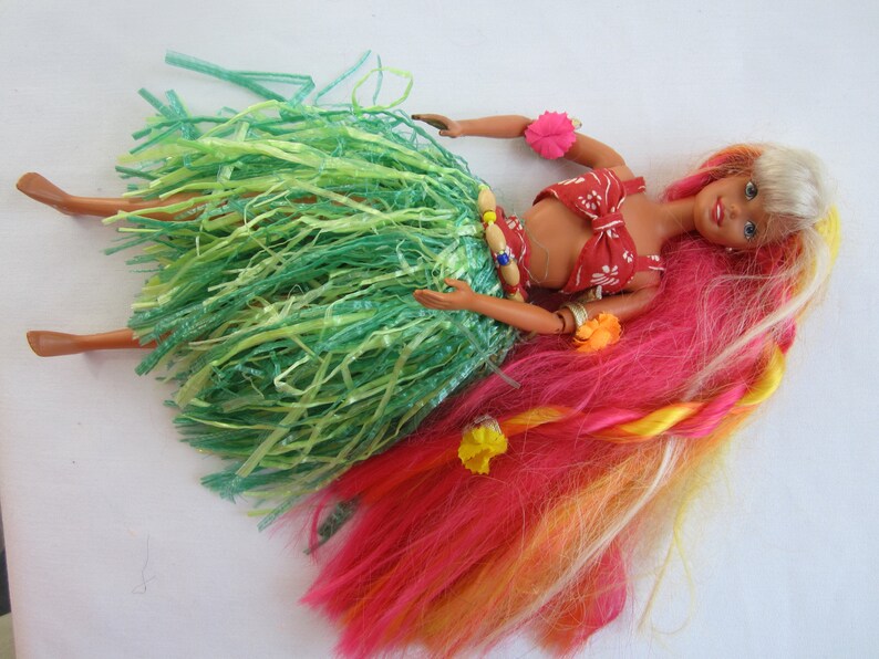 Vintage Barbie, 1993 Rainbow Hula Hair, by Mattel, Made in Indonesia ...