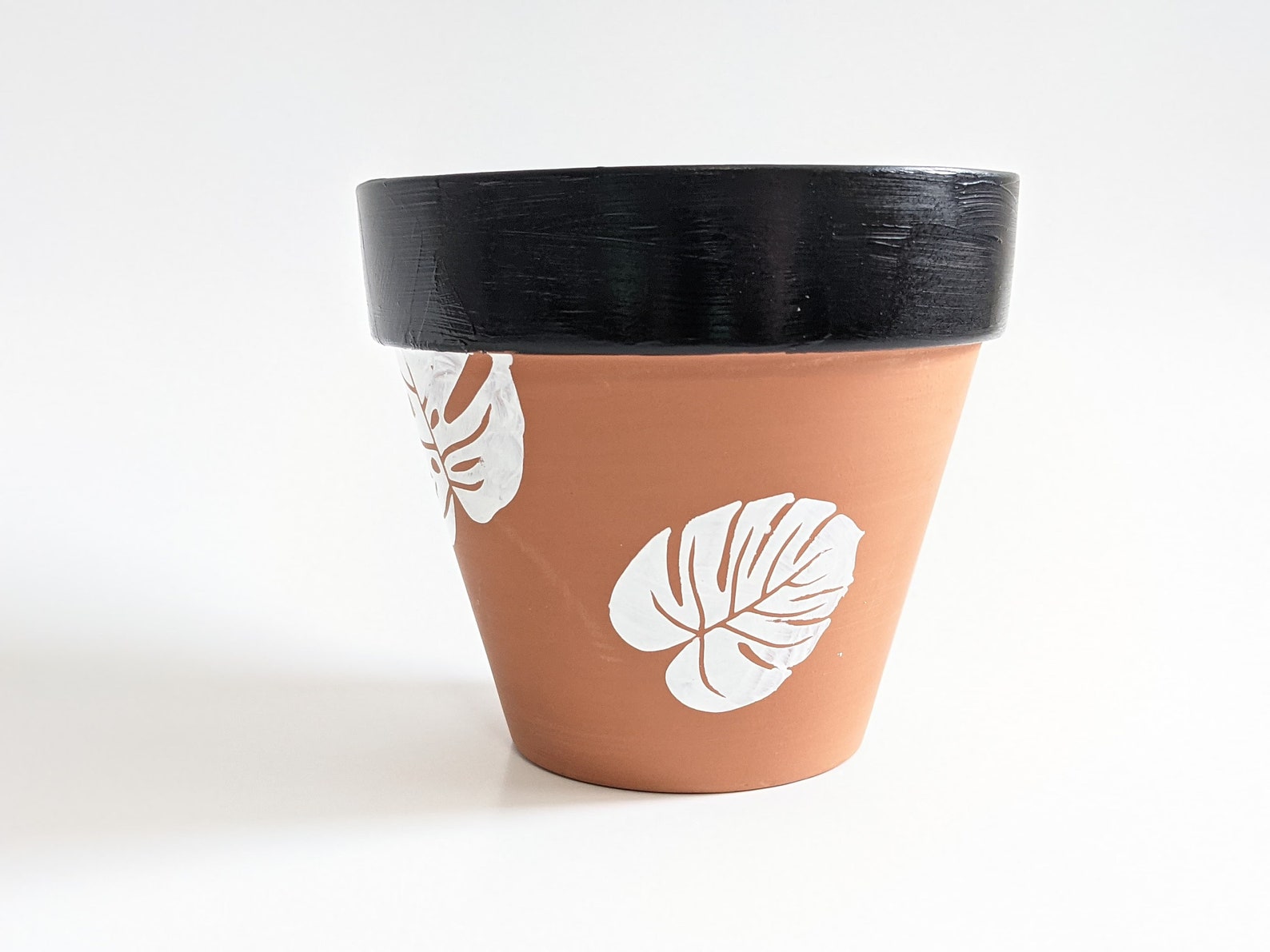 Monstera Leaf Pot Hand Painted Terracotta Pot - Etsy Canada