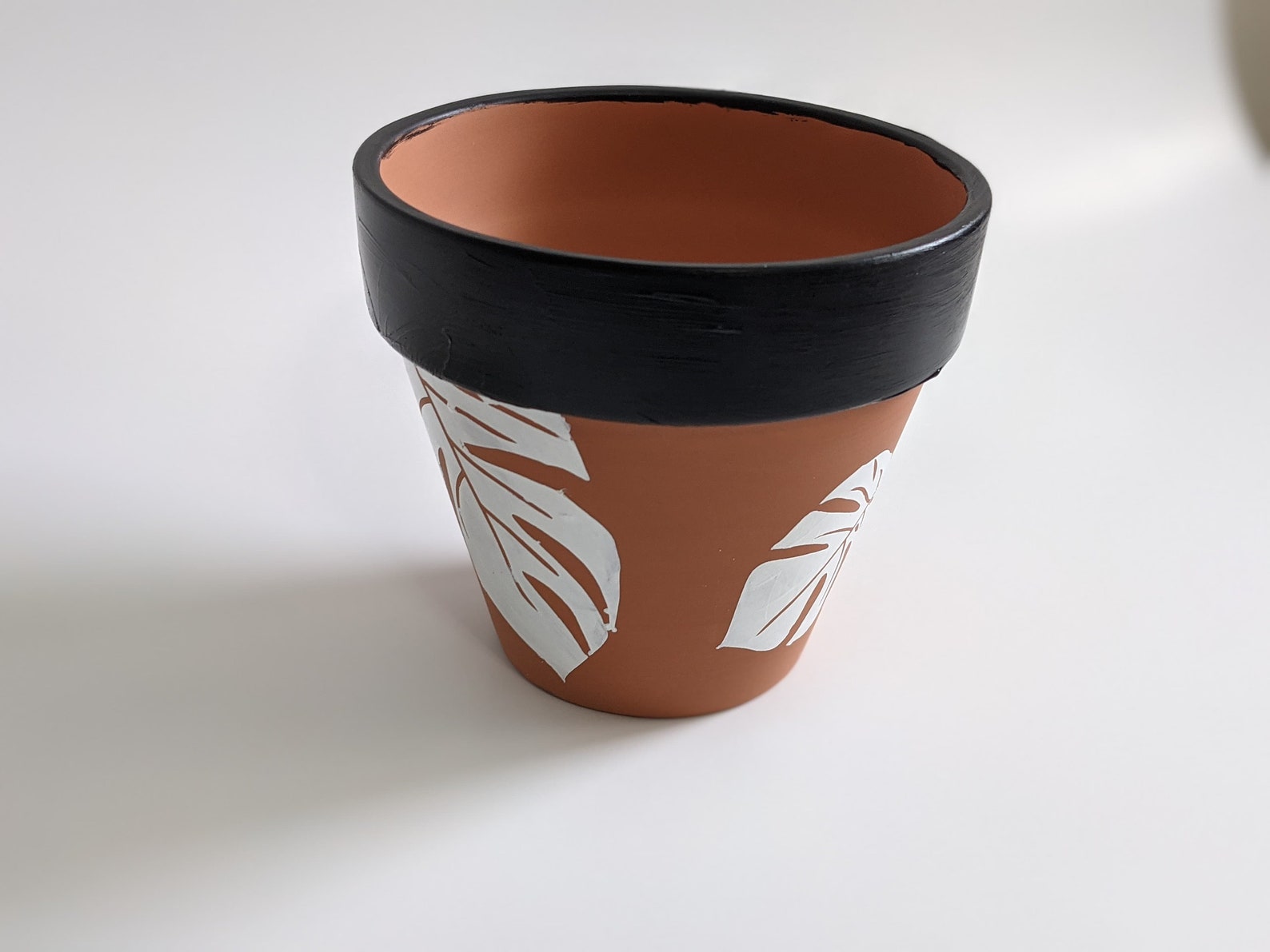 Monstera Leaf Pot | Hand Painted | Terracotta Pot - Etsy