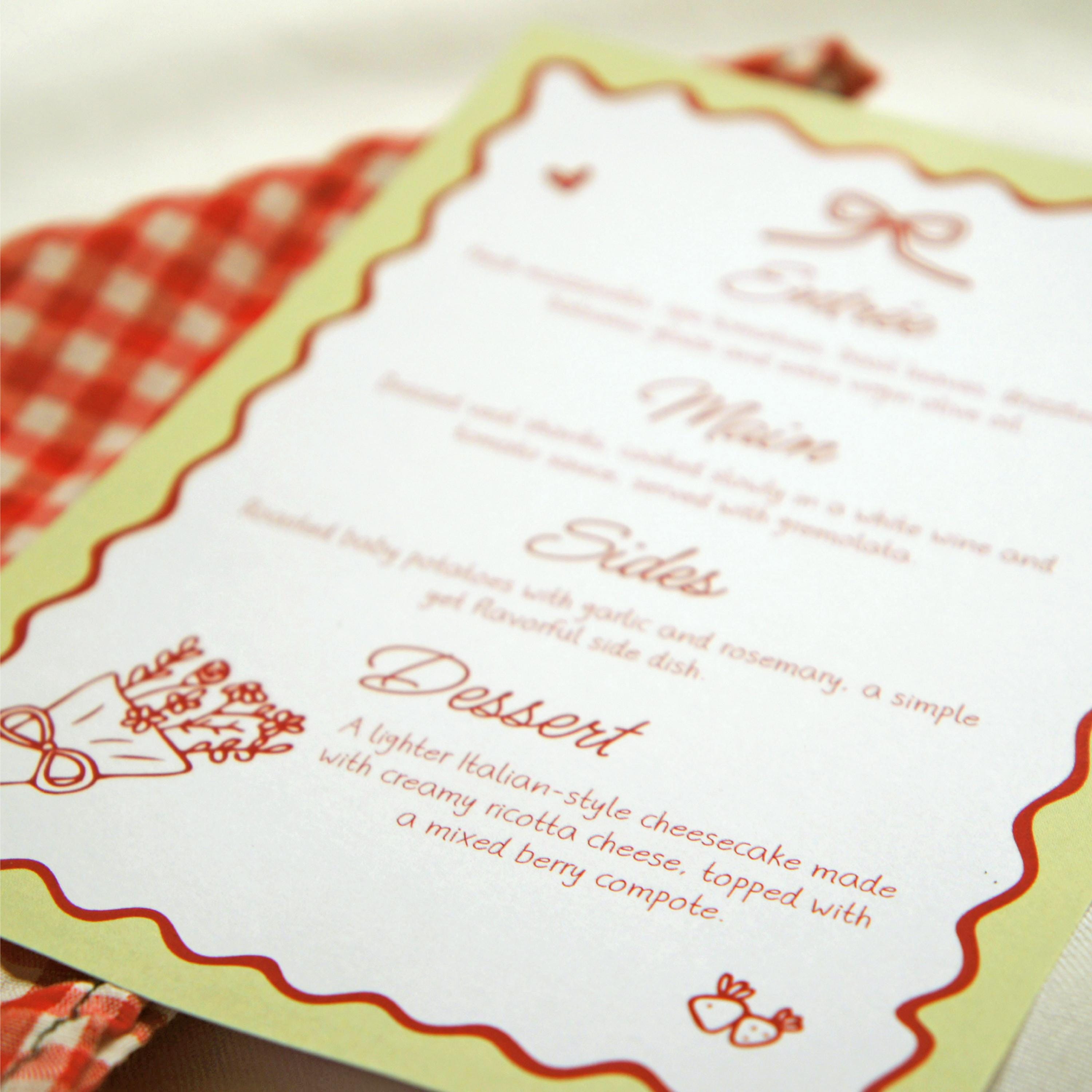 Hand Drawn Illustrated Romantic Dinner Menu, Valentines Day, Wedding ...
