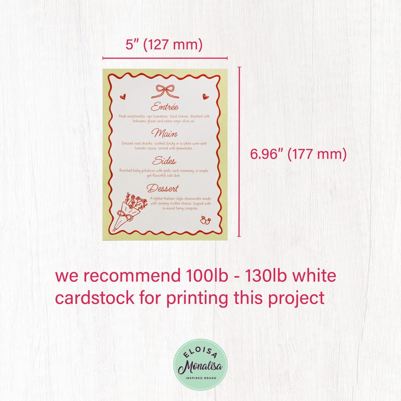 Hand Drawn Illustrated Romantic Dinner Menu, Valentines Day, Wedding ...