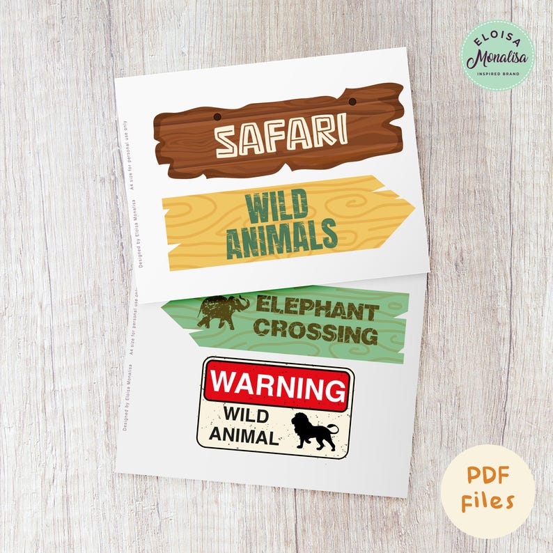 Safari Directional Sign Printables, Jungle Party Decor (digital ...