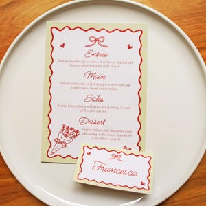 Hand Drawn Illustrated Romantic Dinner Menu, Valentines Day, Wedding ...