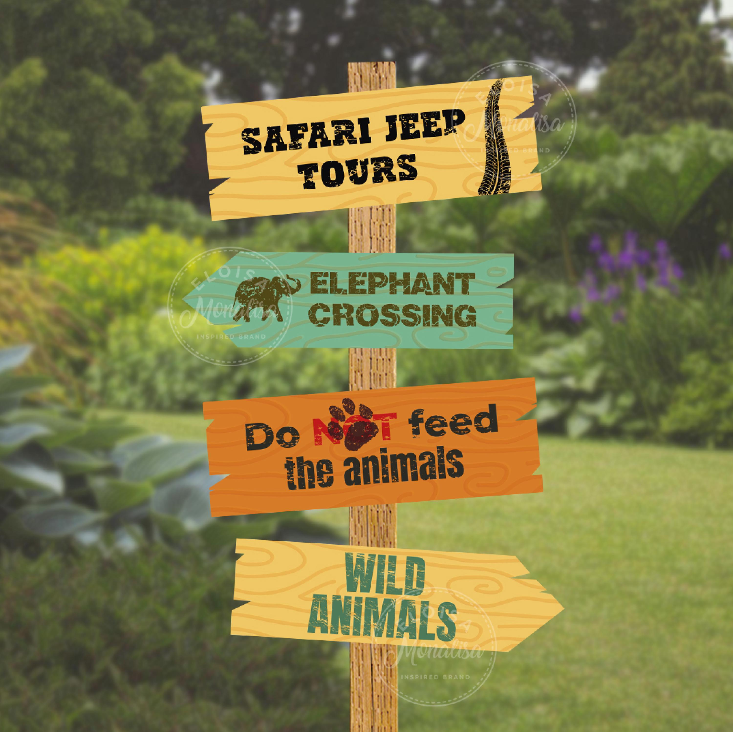 Safari Directional Signs Printable, Jungle Signs, Safari Birthday Party ...