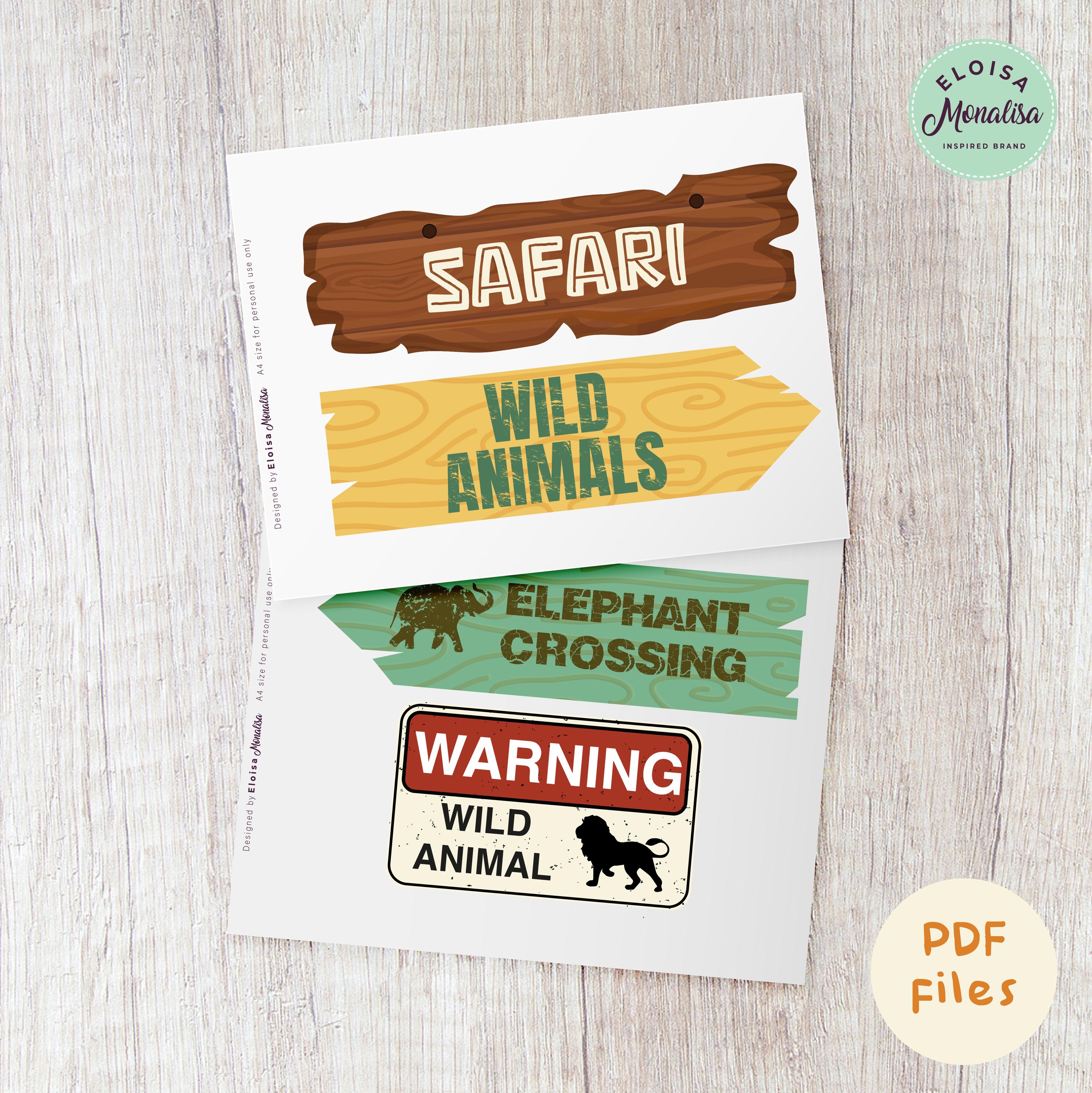 Safari Directional Signs Printable, Jungle Signs, Safari Birthday Party ...