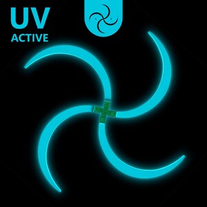 Wooden Buugeng UV Active Arctic Cyan, S Staff Handmade Flow Art Props ...