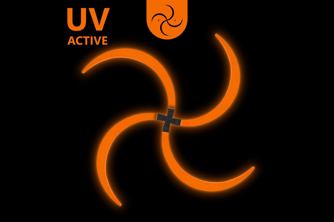 Wooden Buugeng UV Active Fiery Orange, S Staff Handmade Flow Art Props ...