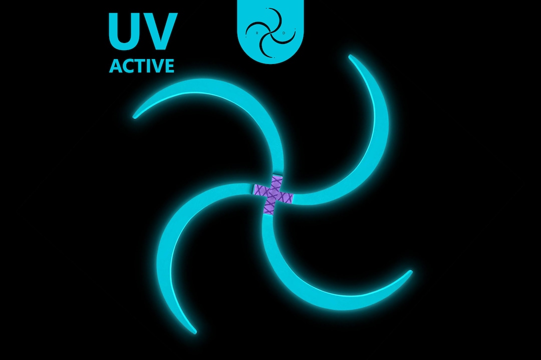 Wooden Buugeng UV Active Arctic Cyan, S Staff Handmade Flow Art Props ...