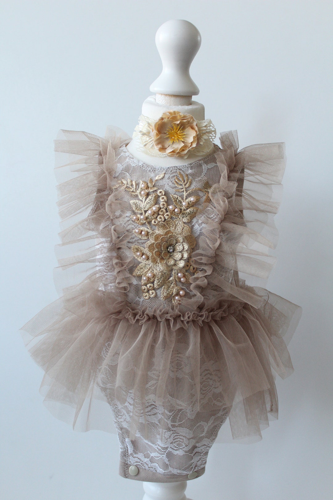 Vintage Photo Prop Outfit, Baby Girl 1st Birthday Outfit, Newborn ...