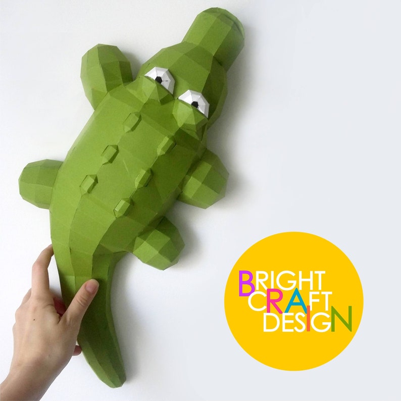 Low Poly PaperCraft Crocodile 3d papercraft Low Poly models | Etsy