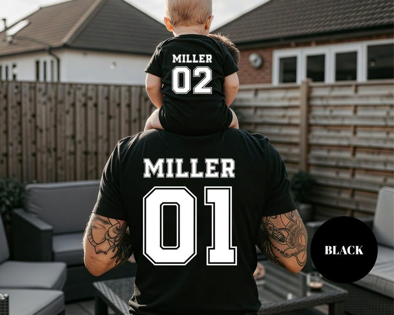 Custom Dad and Baby Jersey Shirts - Matching Father Son Outfits - Etsy