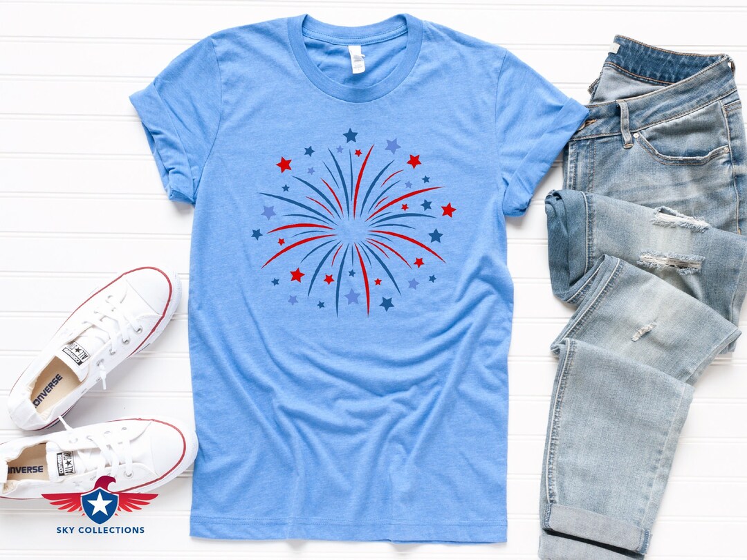 Fireworks Shirt Patriotic Shirt 4th of July Shirt American Flag Shirt ...