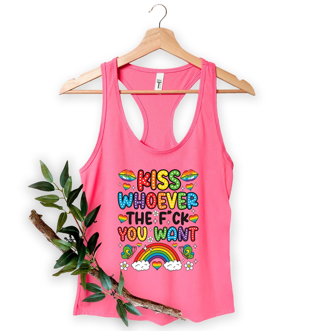 Kiss Whoever You Want Tank Top, Pride Month Tank Top, Pride Tank Top ...