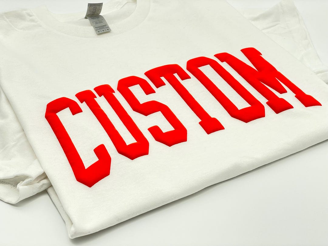 Custom Puff Name Shirt Embossed Letter Tee Personalized Style - Etsy