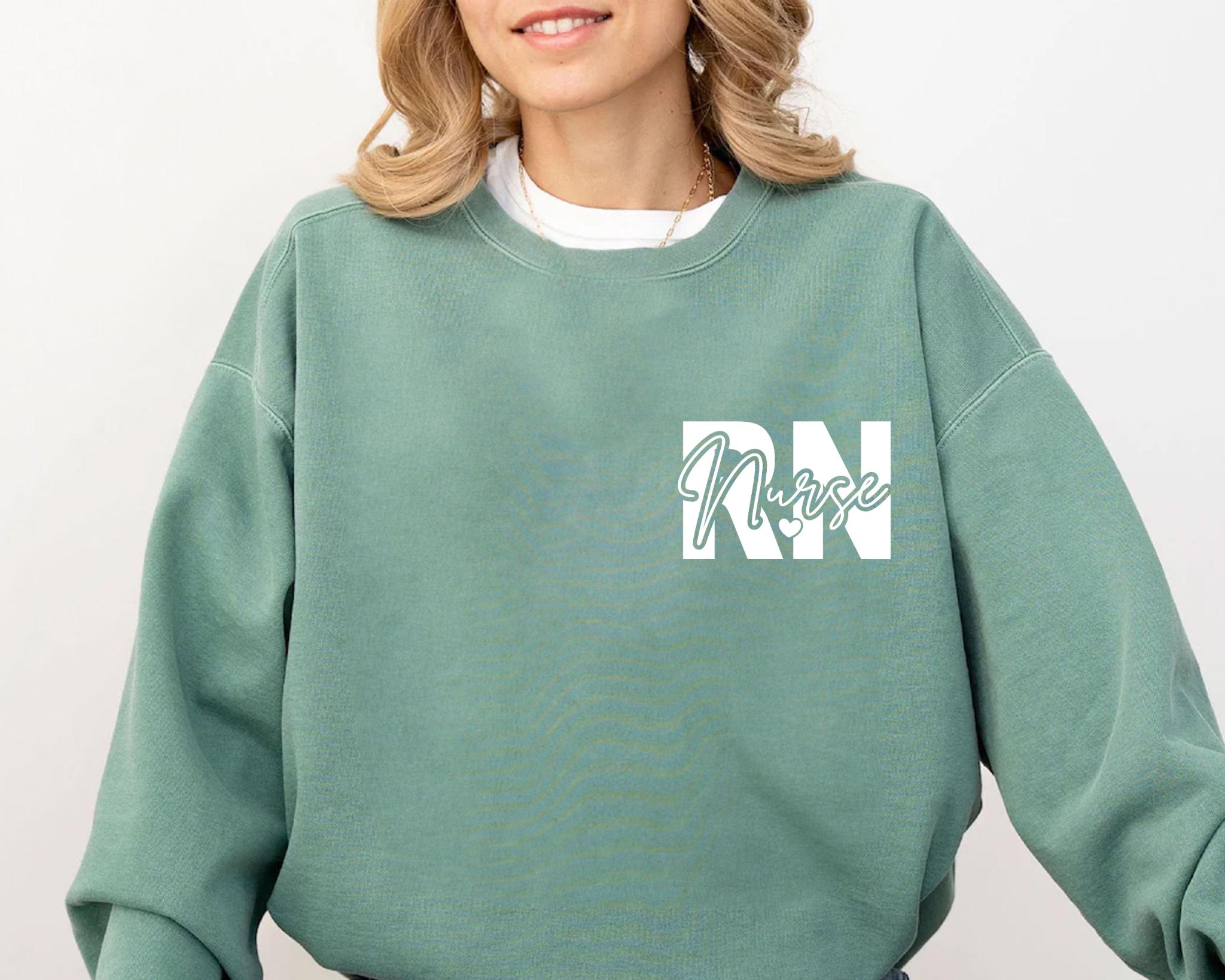 Comfort Colors® RN Nurse Shirt: Custom Pocket Sweatshirt - Etsy