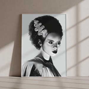 Bride of Frankenstein | Elsa Lanchester | Matte Digital Illustration ...