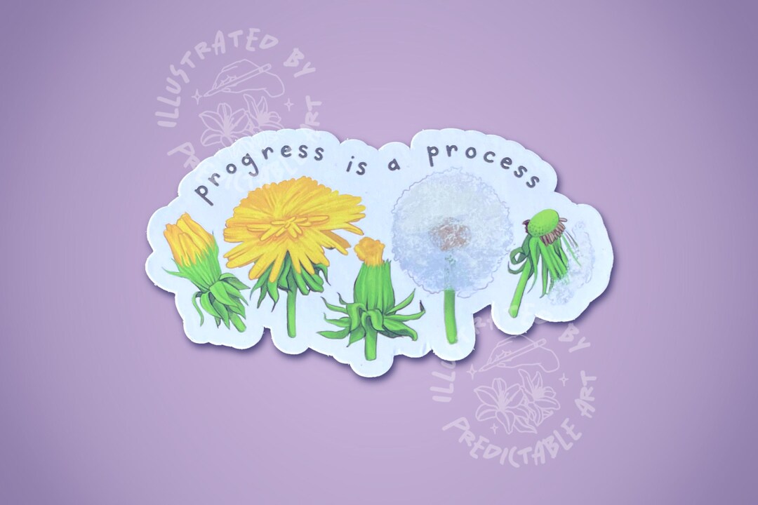 Progress is a Process | Dandelion Life Cycle Inspirational Matte Vinyl ...