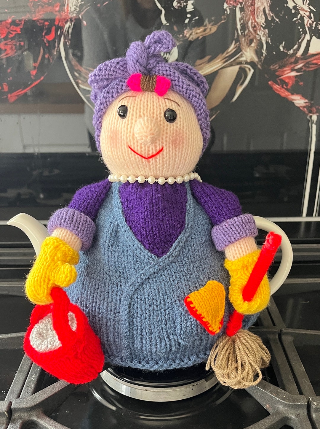 Hand Knitted Mrs. Mop Tea Cosy: Novelty Gift - Etsy