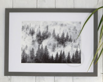 Forest Graphite Drawing Print Landscape Print Signed by | Etsy