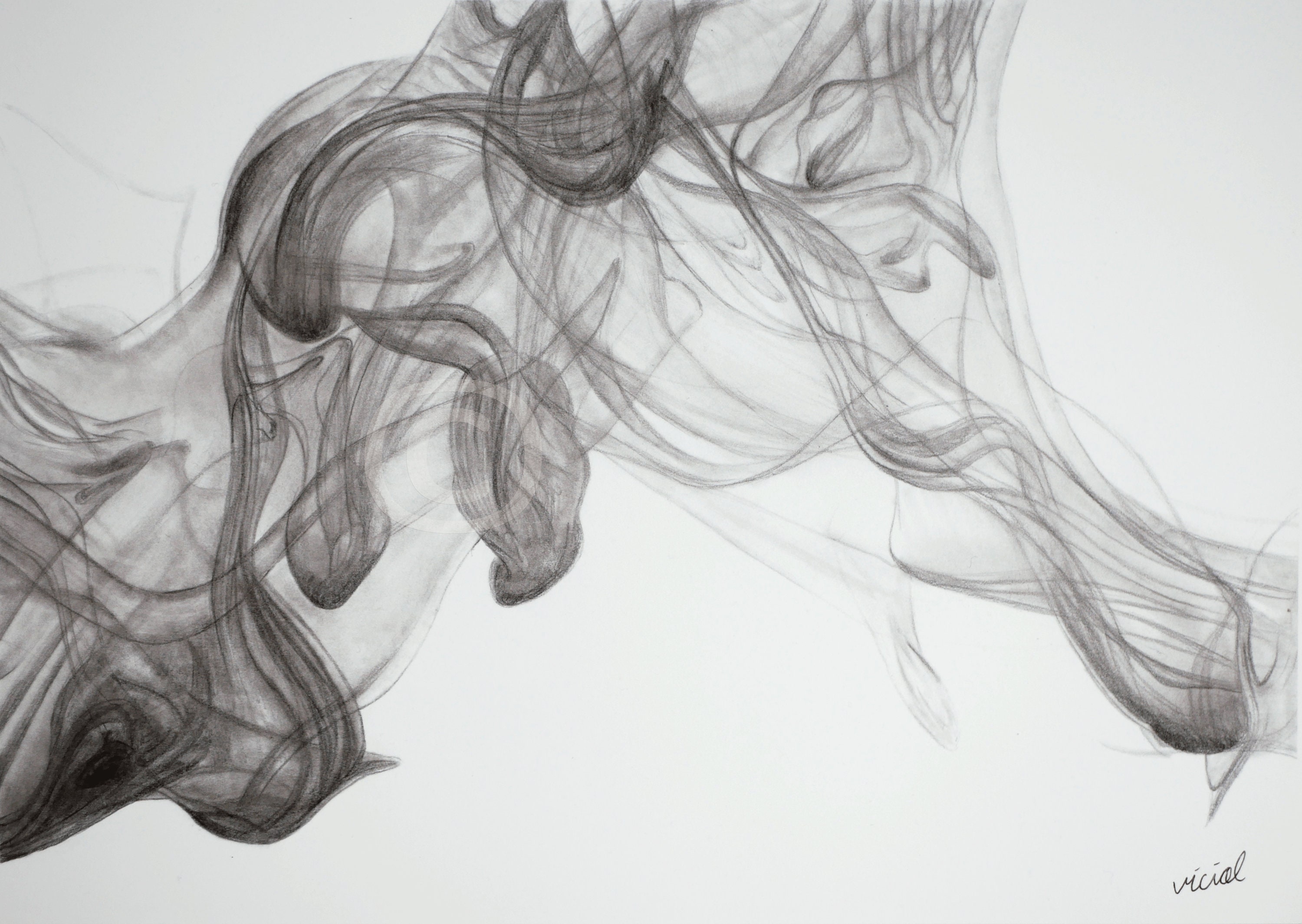 Black Smoke Graphite Drawing Print A3 A4 A5 Signed by - Etsy UK