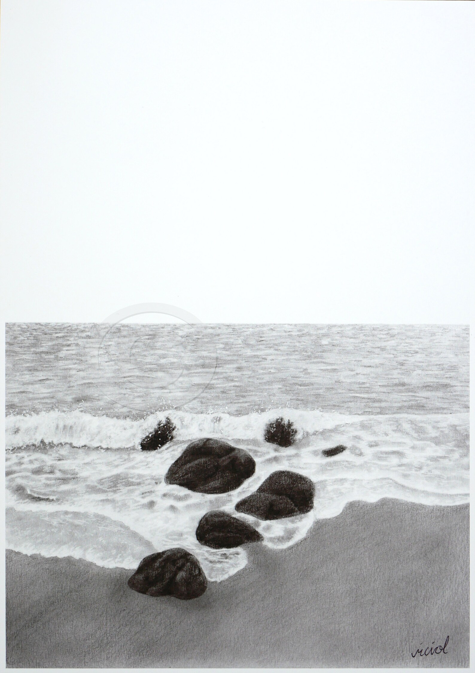 Ocean Waves Graphite Drawing Print A3 A4 A5 Signed by - Etsy UK