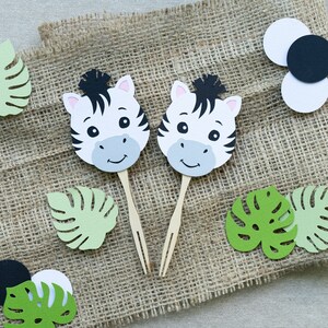 Zebra Cupcake Toppers Gender Neutral Party Decorations, Safari Baby ...