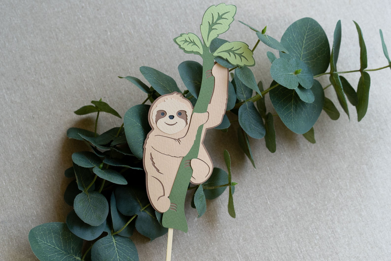 Sloth Birthday Cake Topper With Age or Name Gender Neutral - Etsy