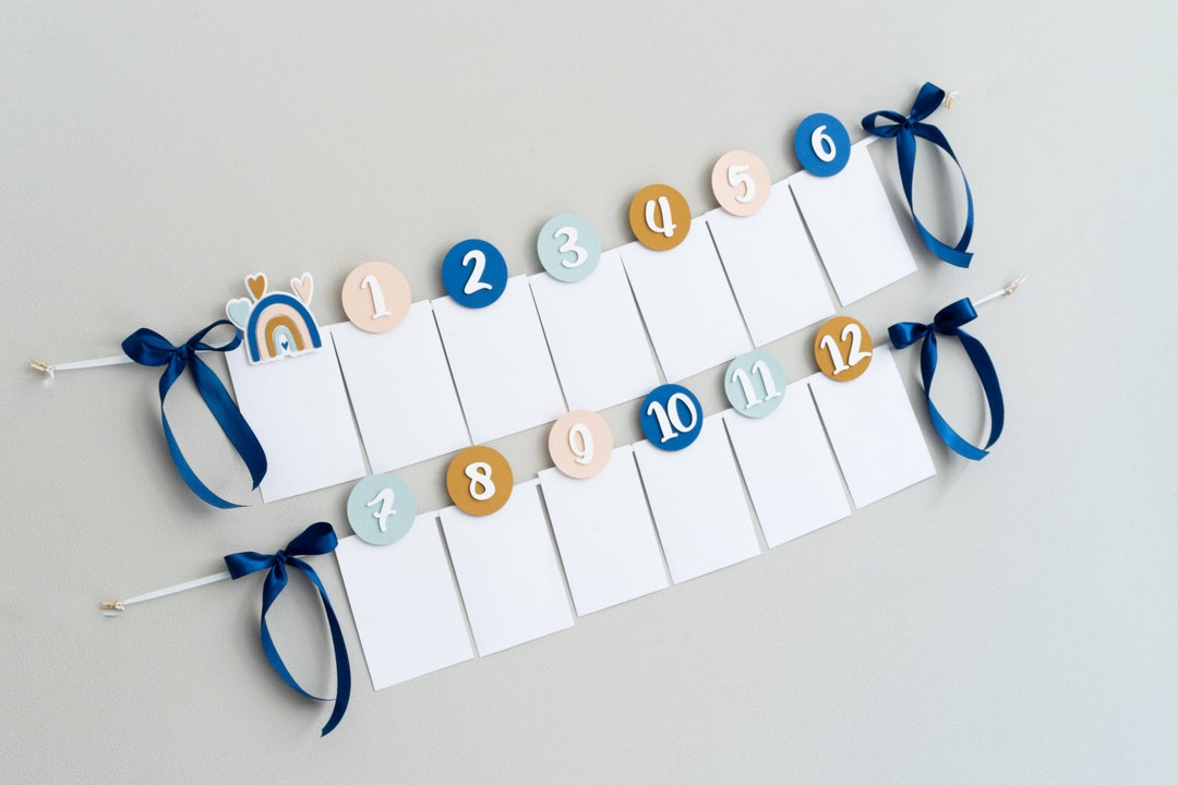 Rainbow Monthly Photo Banner Boho Modern First Birthday Party Decor ...