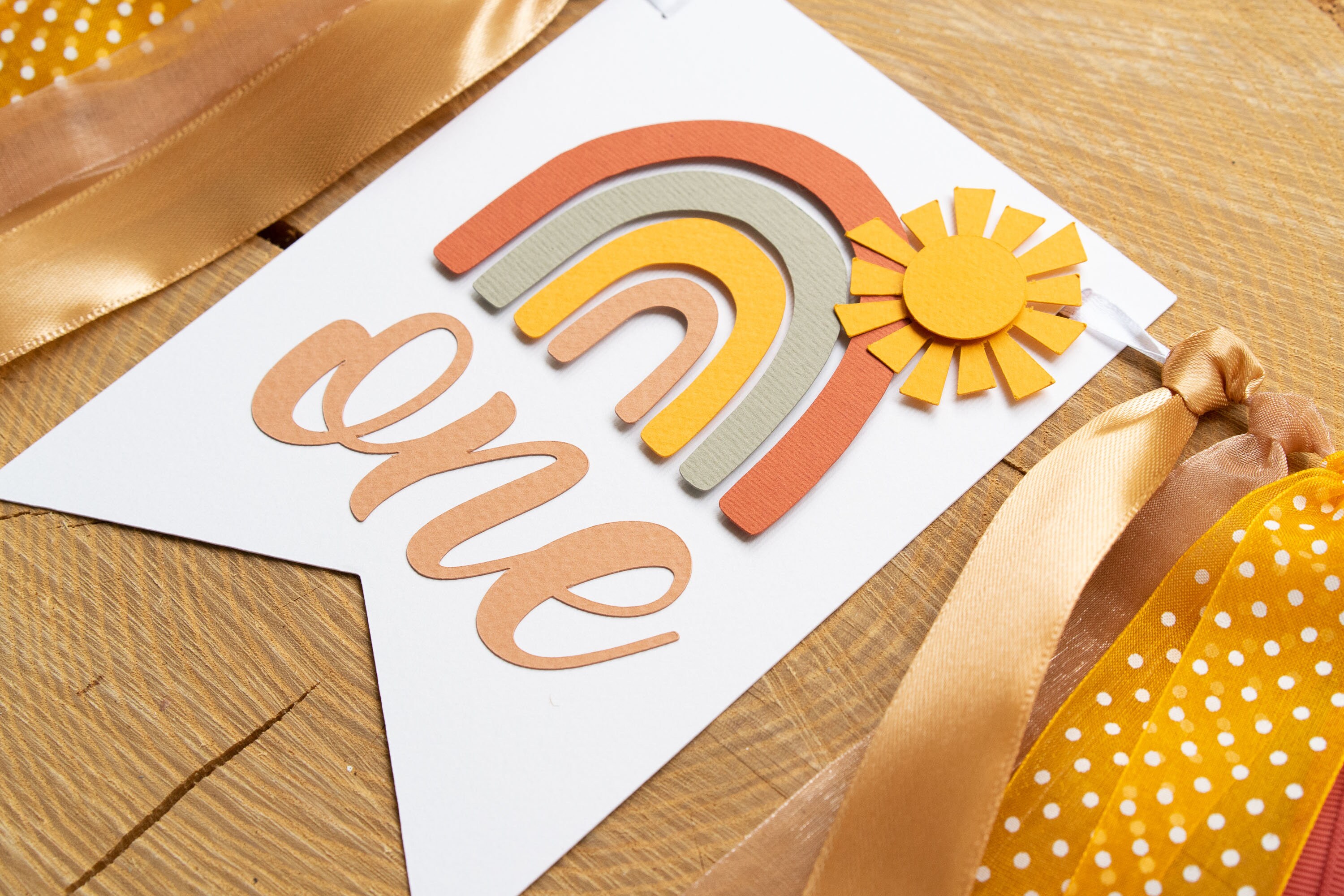 Sunshine and Rainbow First Birthday Banner ONE High Chair | Etsy