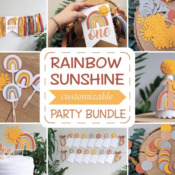 Neutral Rainbow Party Decor - Etsy