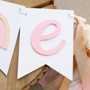 Boho Rainbow ONE Banner High Chair First Birthday Decor Girl Baby Pink ...