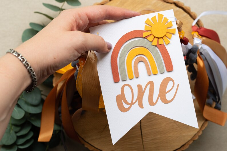 Sunshine and Rainbow First Birthday Banner ONE High Chair - Etsy